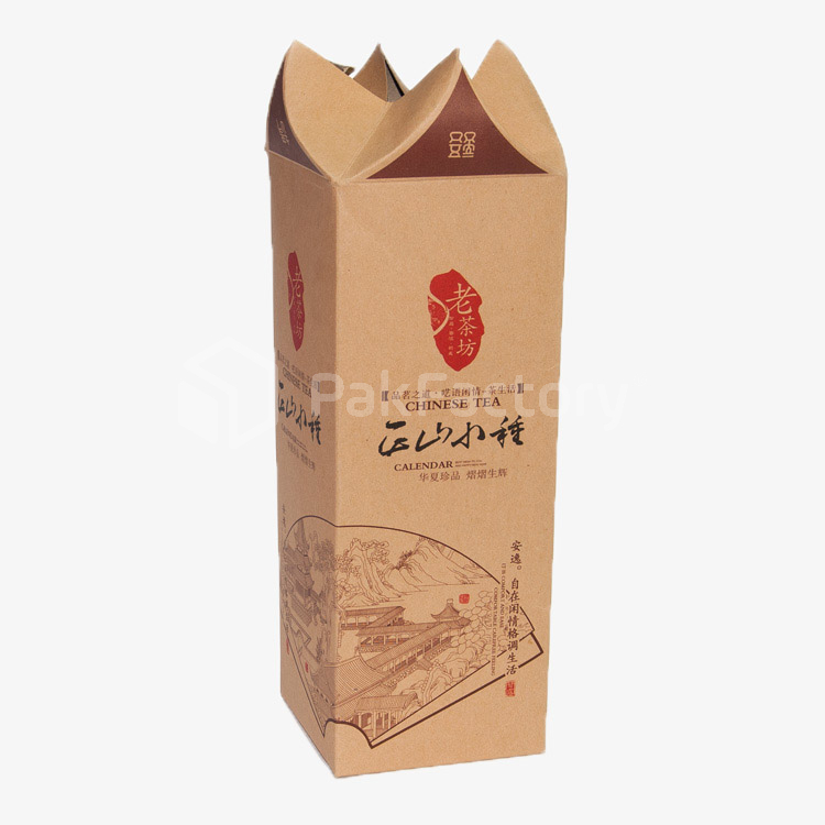 Kraft Tea Boxes with Petal Top