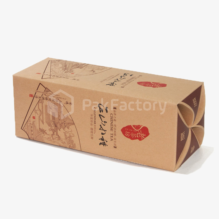 Kraft Tea Boxes with Petal Top