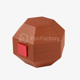 Brown Hexagon Hinged Box with Exterior Locking