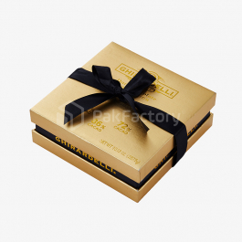 Custom Luxury Chocolate Lid Off Rigid Box With Ribbon | PakFactory®
