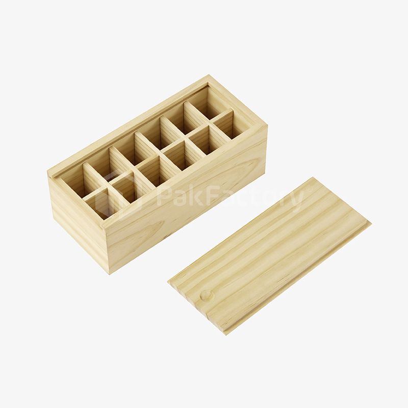 Wooden Slip Lid Twelve-Insert Box