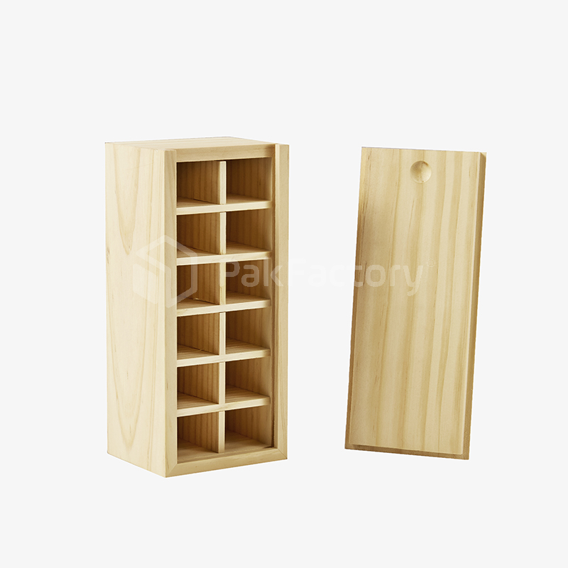 Wooden Slip Lid Twelve-Insert Box