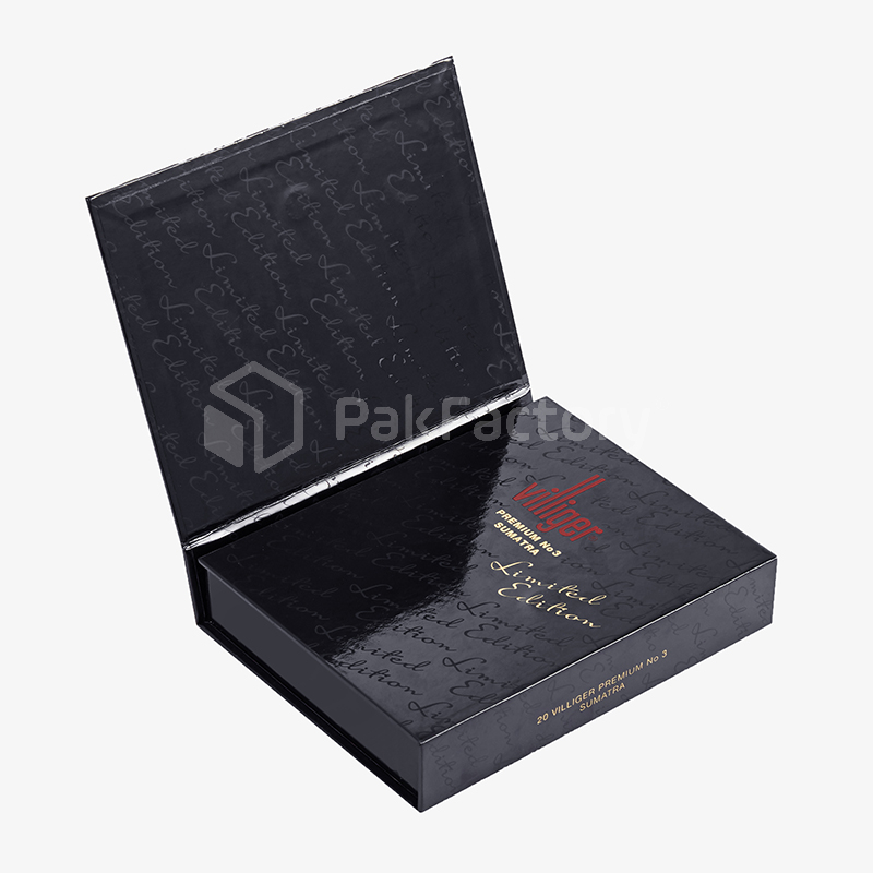 Soft Touch Black Embossed Cigar Box | PakFactory