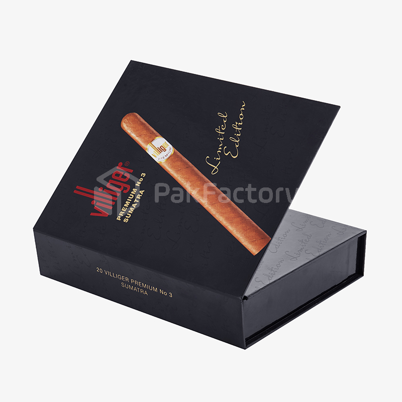 Soft Touch Black Embossed Cigar Box | PakFactory