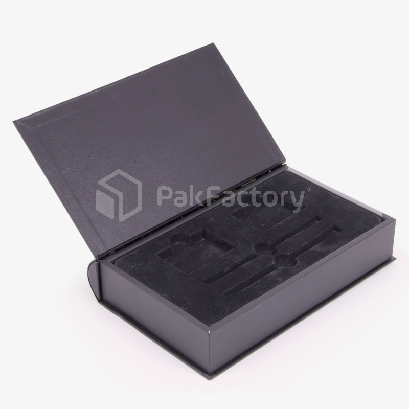 Custom Book Style Box with Gold Logo| PakFactory®