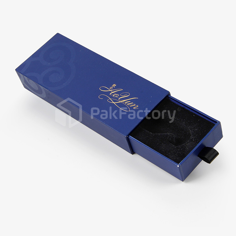 Drawer Style Black Watch Box with Insert