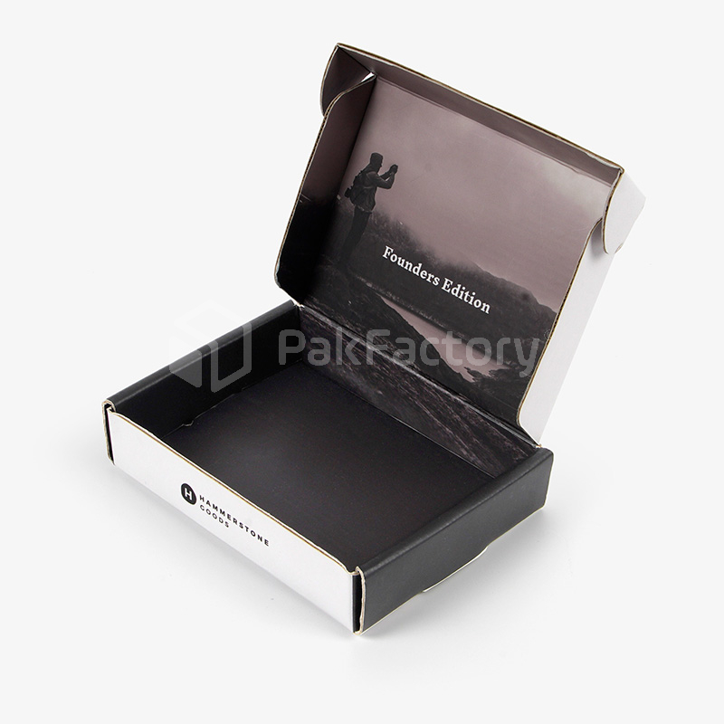 Custom Sleek White Boxes with Black Logo | PakFactory
