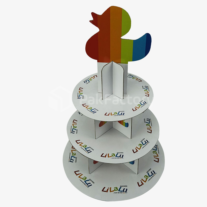 Custom White Three-Tier Display| PakFactory